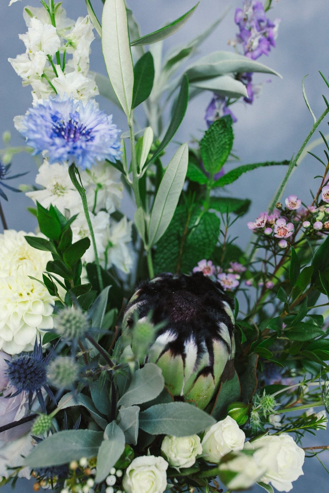 Ray of Light Floral Arrangement in LA | Calming Blue & Green Bouquet ...